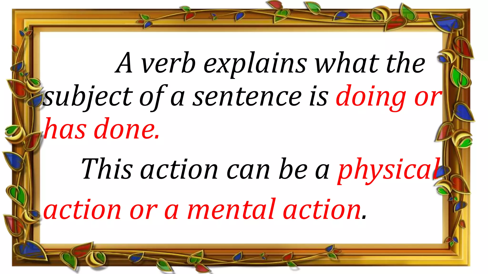 VERBS (ACTION WORDS) | PPTX