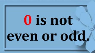 ODD AND EVEN NUMBERS | PPTX