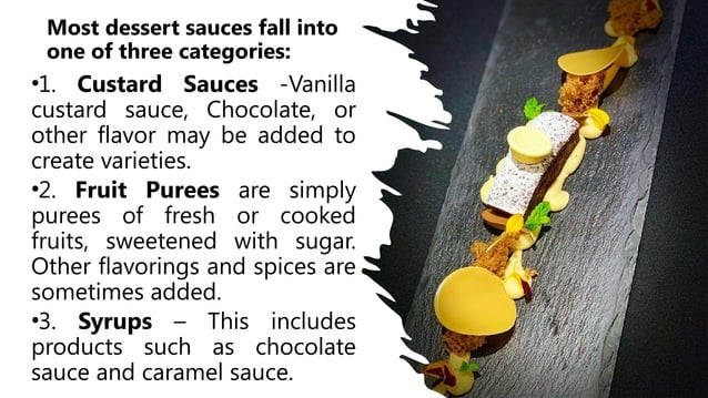 Perform mise en place Prepare & Present a Dessert Store Dessert | PPTX ...