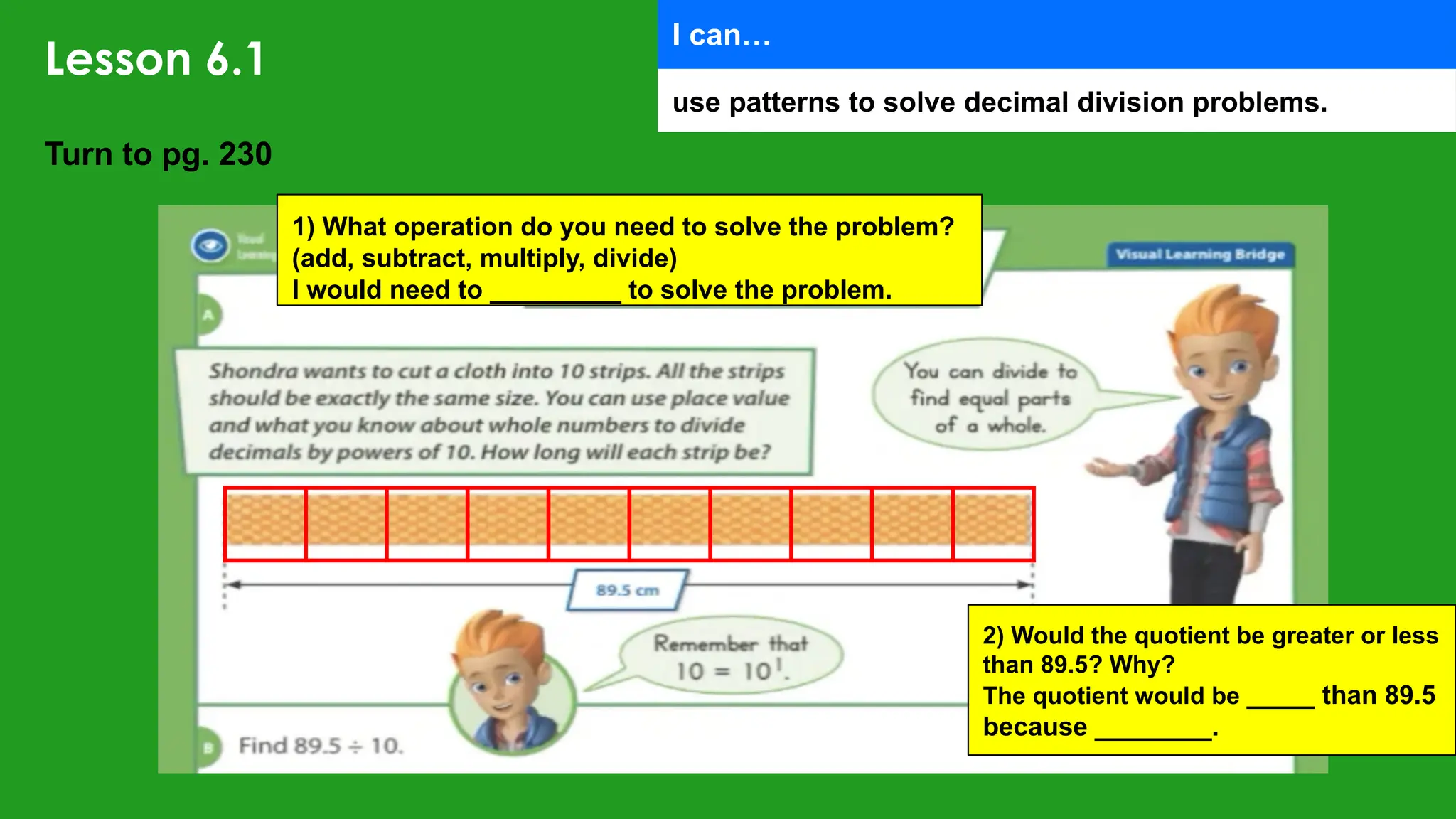 Math Lesson for Grade Five Patterns for Dividing with Decimals | PPTX