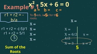 Lesson 6 - Discriminant of Quadratic Equation.pptx | Free Download