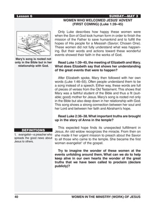 Lesson 6 | Easy reading edition | Women in the Ministry of Jesus | The ...
