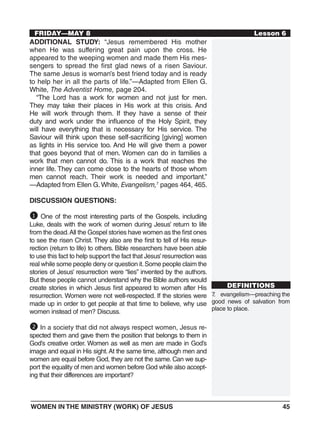 Lesson 6 | Easy reading edition | Women in the Ministry of Jesus | The ...