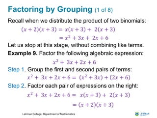 Lesson 6: Factoring Polynomials | PPTX | Programming Languages | Computing