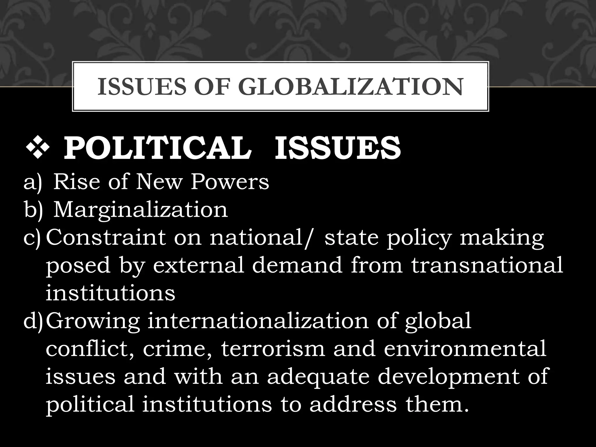 lesson 6- Globalization- issues and challenges and creative imagination ...