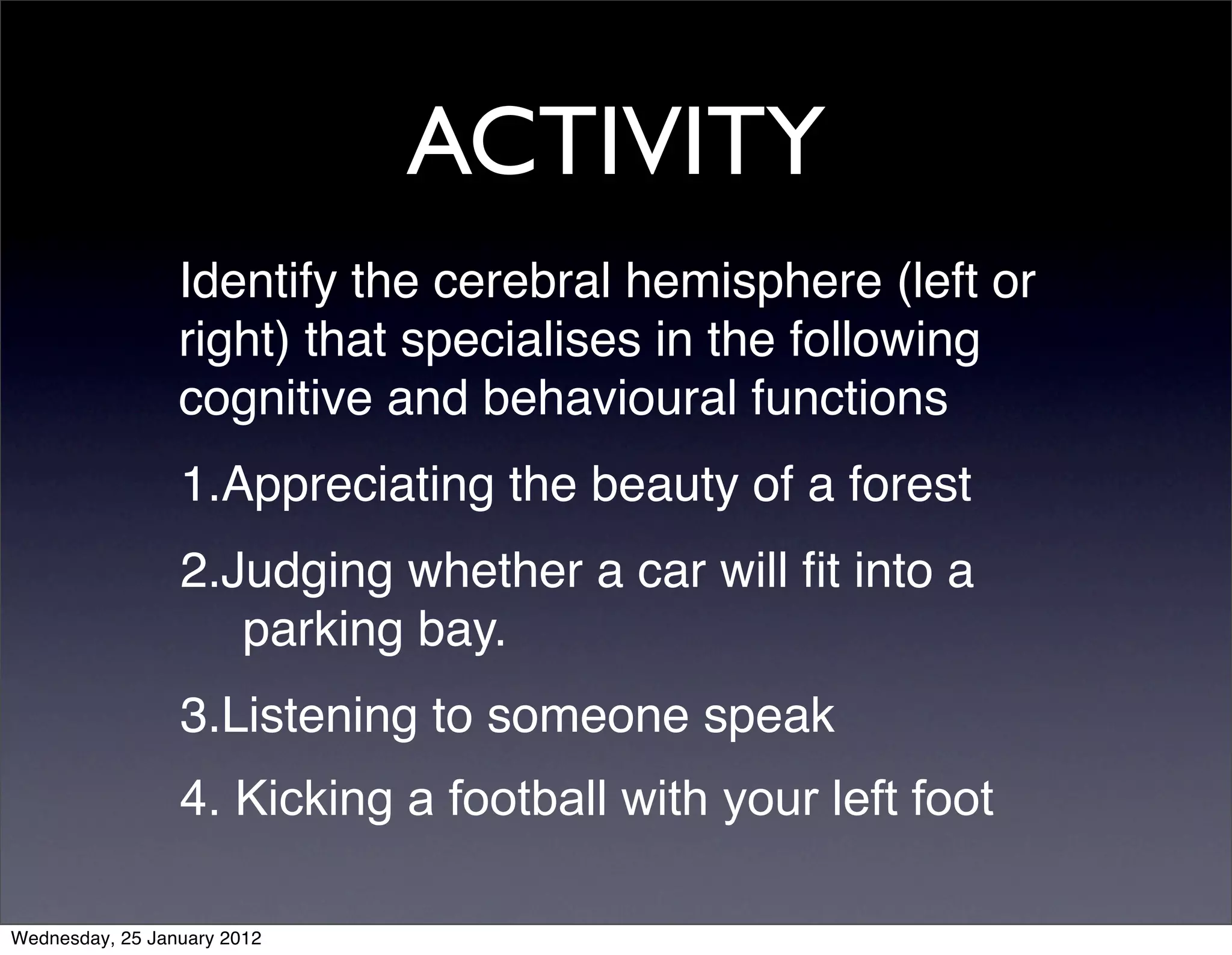 Lesson 6 hemispheric specialisation | PDF
