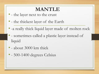 Quarter 1 Lesson in Earth and Life Science- Layers of the earth( Crust ...