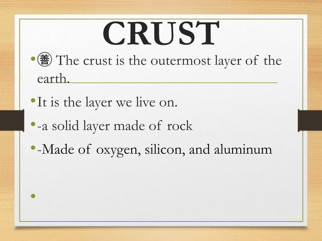 Quarter 1 Lesson in Earth and Life Science- Layers of the earth( Crust ...