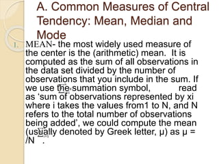 Lesson 6 measures of central tendency | PPTX