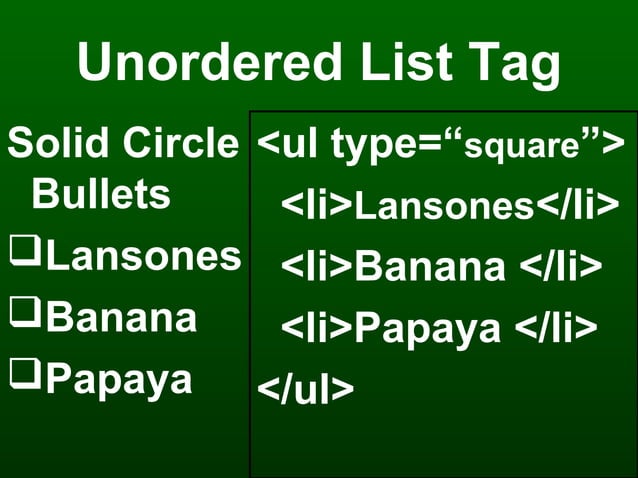 Ordered & unordered list in MS Frontpage 2003 | PPT