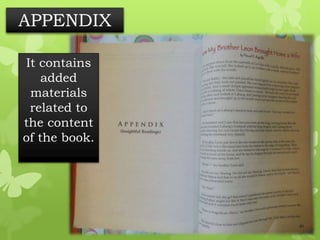 Lesson 6 parts of a book | PPTX