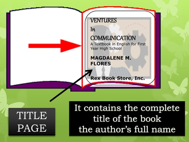 Lesson 6 parts of a book | PPTX