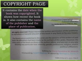 Lesson 6 parts of a book | PPTX