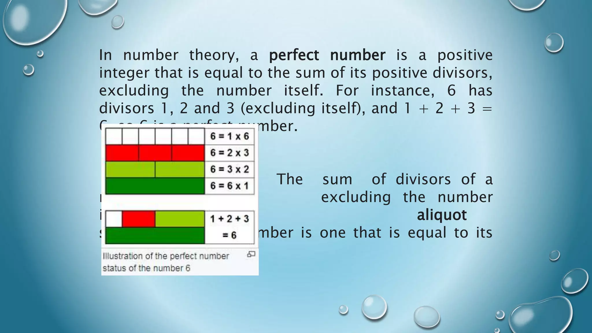 Lesson 6 perfect numbers | PPTX