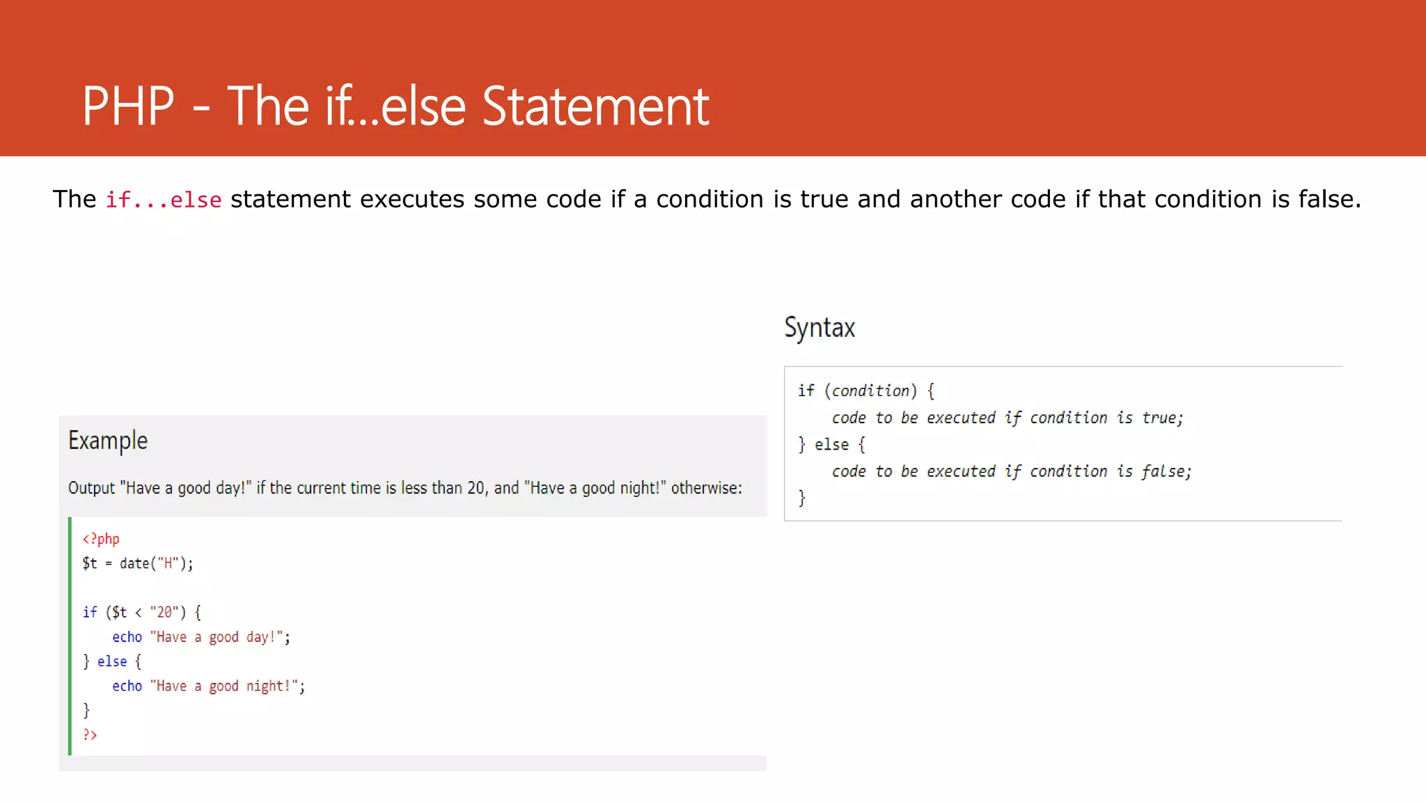 Lesson 6 Php If Else Elseif Statements Ppt