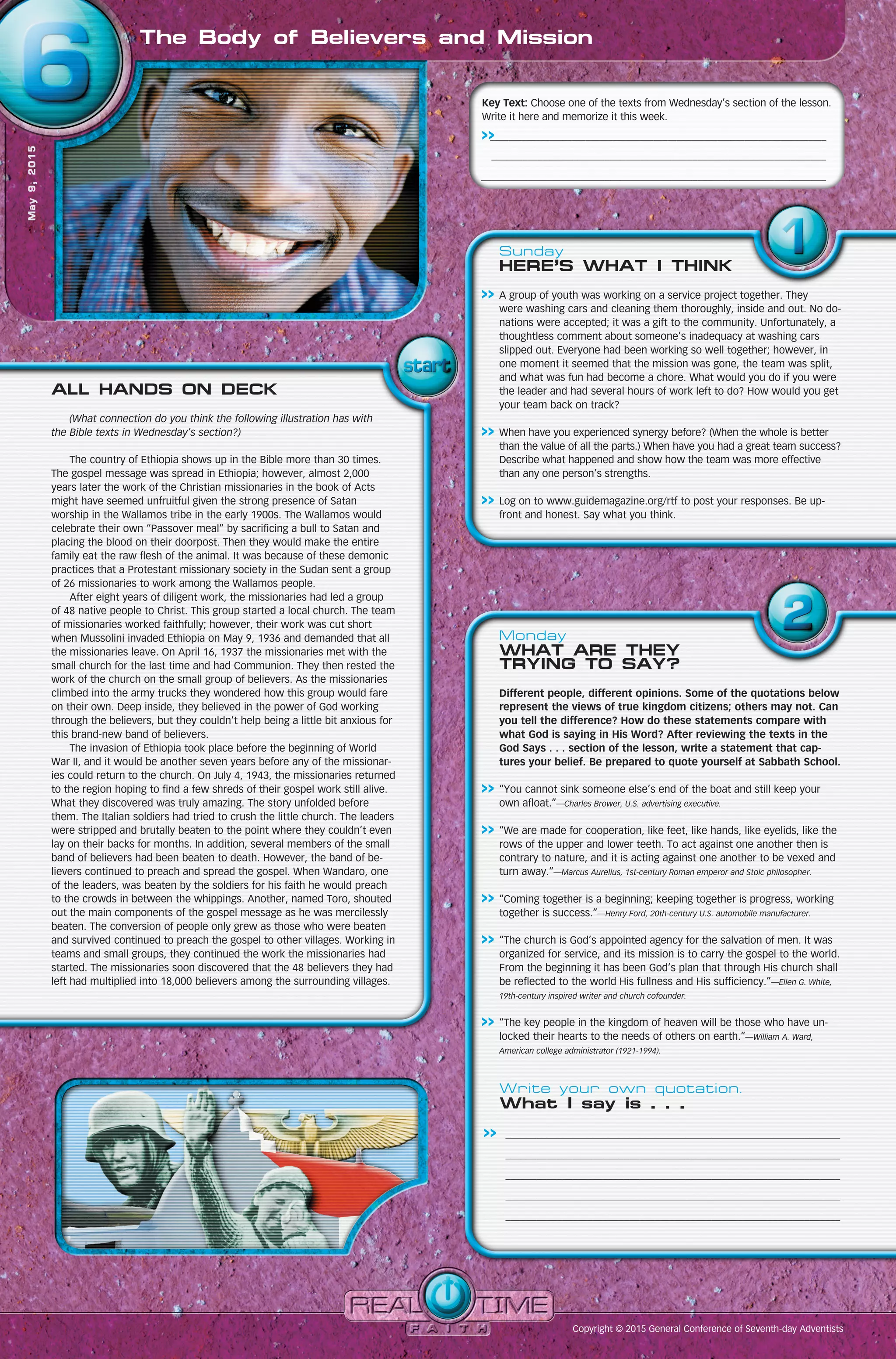 Lesson 6 | Real Time – faith | Sabbath School | Second Quarter 2015 | PDF