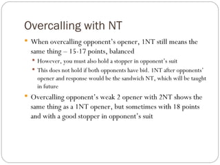 Lesson 6 The Basics Of Overcalling Opponents And The Introduction To ...