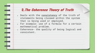 Lesson 6- Theories of Truth - for hand outs.pdf | Physics | Science