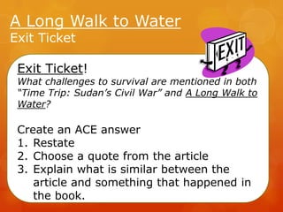 A Long Walk to Water: Lesson6 unit2 | PPTX