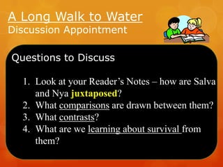 A Long Walk to Water: Lesson6 unit2 | PPTX
