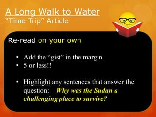 A Long Walk to Water: Lesson6 unit2 | PPTX