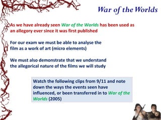 Lesson 6 war of the worlds as allegory | PPTX
