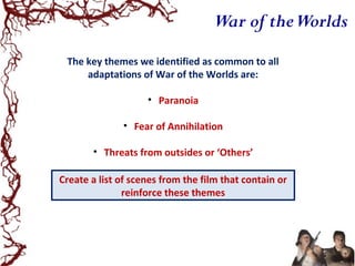 Lesson 6 war of the worlds as allegory | PPT