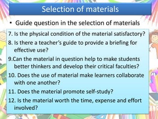Lesson 6 and 7 using and evaluating instructional materials | PPTX