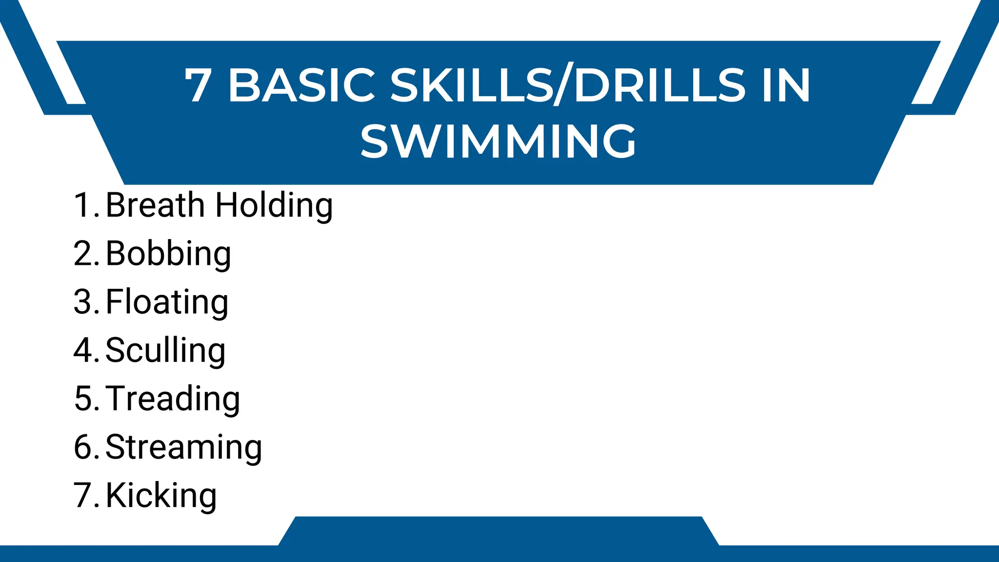 LESSON 6 Basic Skills Drills in Swimming | PDF