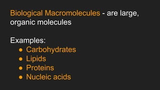 Lesson 6: Biological Macromolecules.pptx | Chemistry | Science