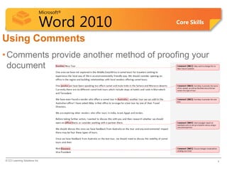 Word Lesson 6B Comments & Printing | PPT