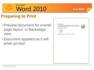 Word Lesson 6B Comments & Printing | PPT