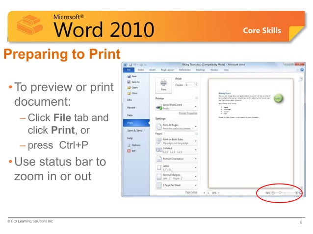 Word Lesson 6B Comments & Printing | PPT