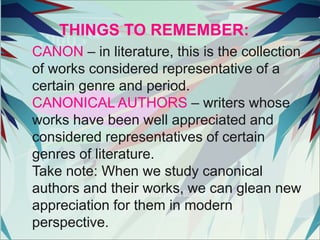 National Artists for Literature and their Contributions | PPTX