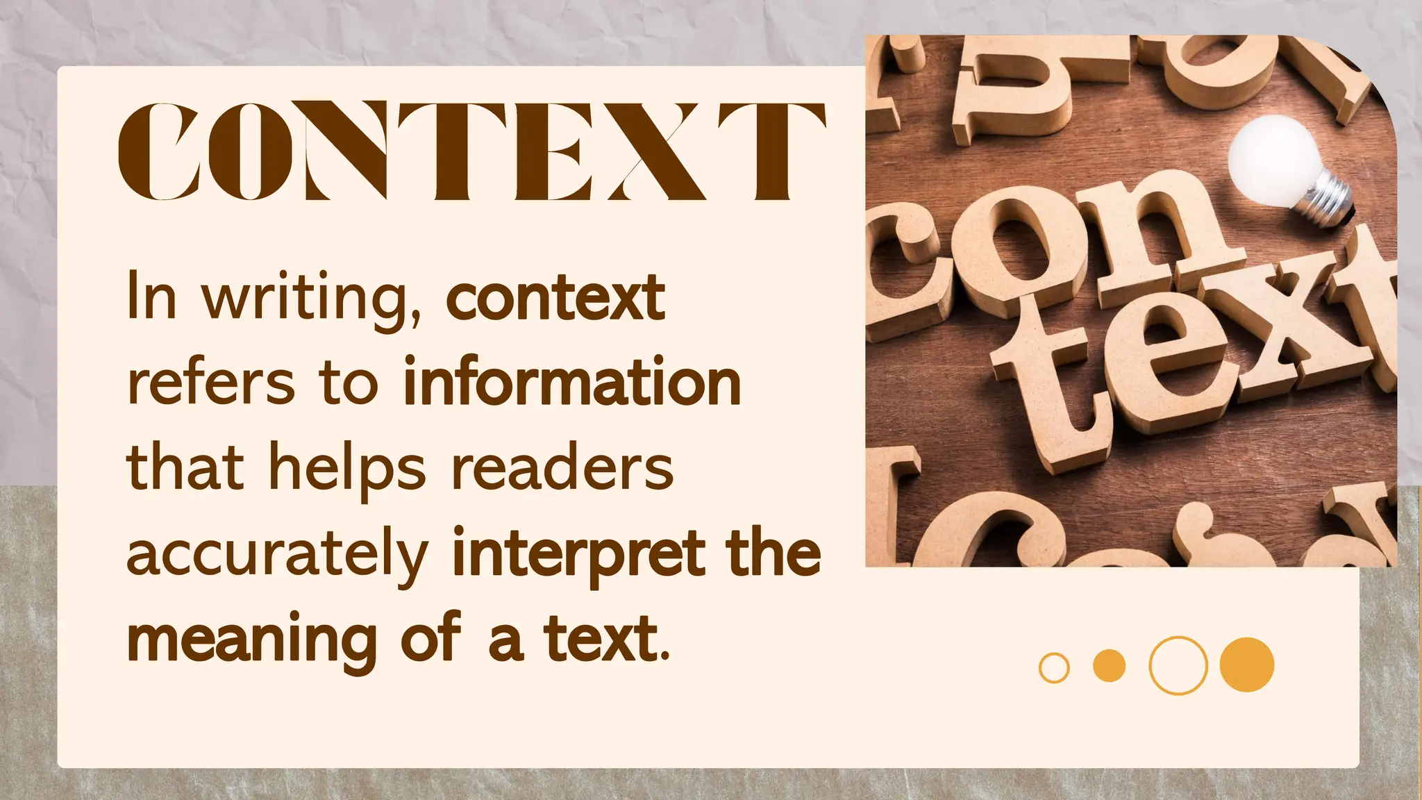 Reading and Writing Skills Lesson: Context of Text Development | PPTX