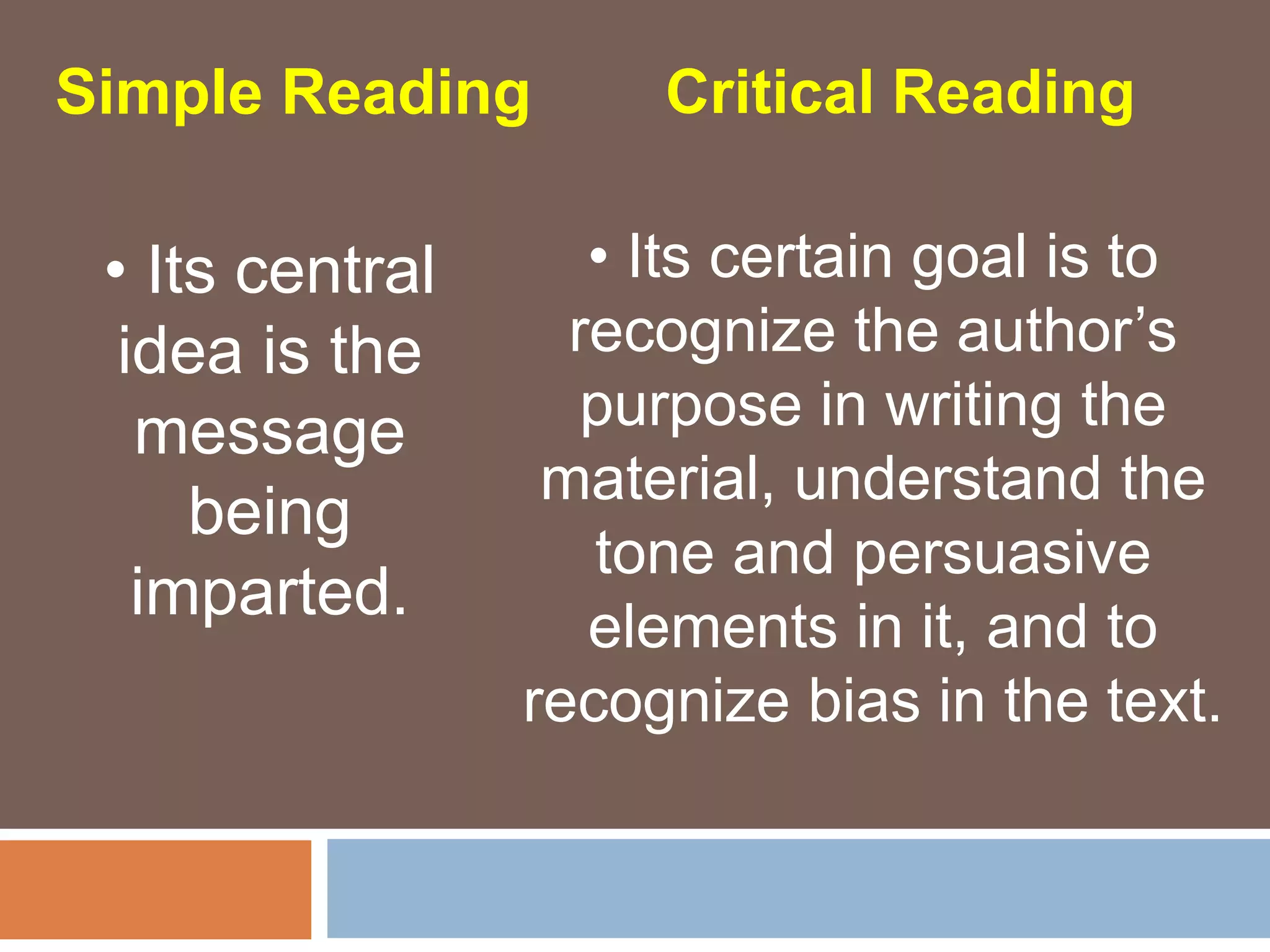 Reading_Lesson 6 Critical Reading as Looking for Ways of Thinking | PPTX