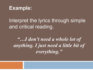 Reading_Lesson 6 Critical Reading as Looking for Ways of Thinking | PPTX