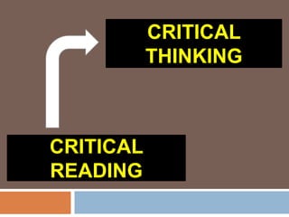 Reading_Lesson 6 Critical Reading as Looking for Ways of Thinking | PPTX