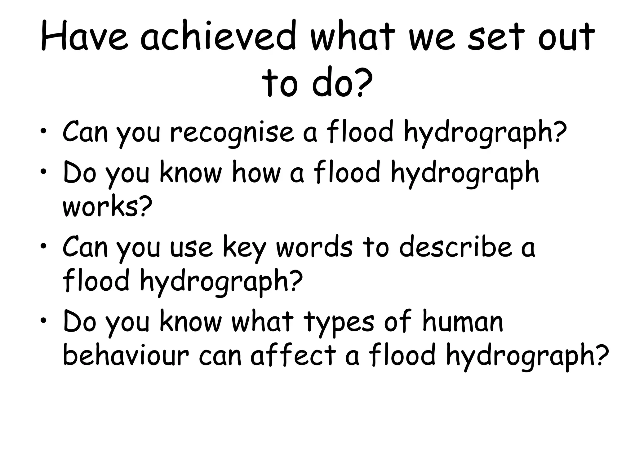 Lesson 6 factors affecting discharge (hydrographs) | PPTX