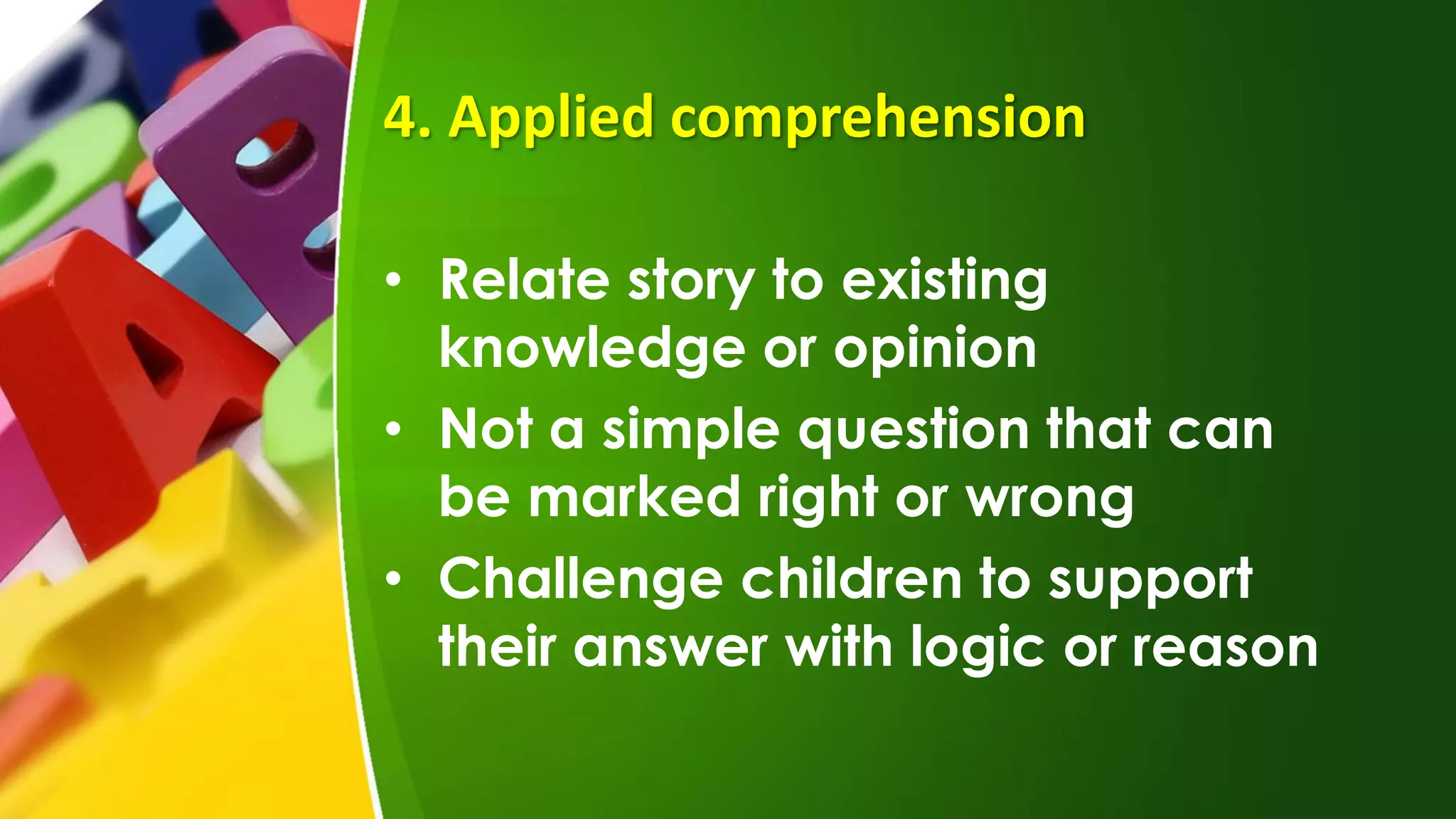 Developmental reading Lesson 6 levels of comprehension | PDF