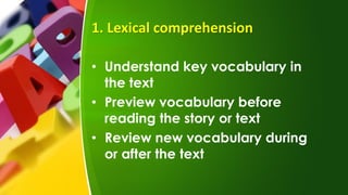 Developmental reading Lesson 6 levels of comprehension | PDF