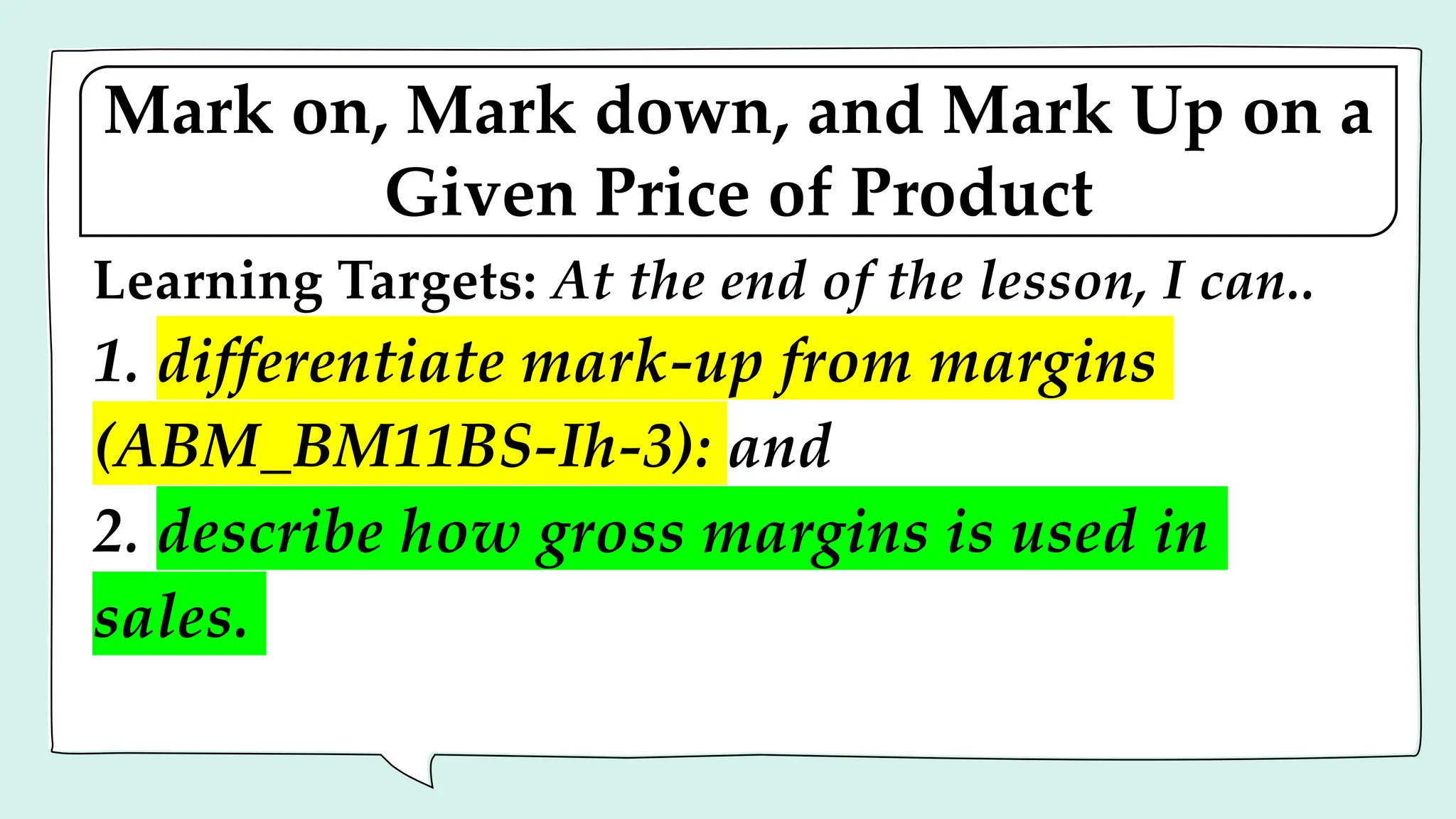 Lesson 6 Mark Up and Margin Practice Material | PPTX