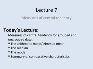 Lesson 6 measures of central tendency | PPT