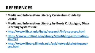 LESSON 6 MEDIA AND INFO RESOURCES MIL SHS 12 | PPTX