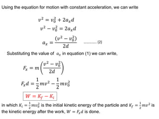 force and motion kinetic energy and work aiub | PDF