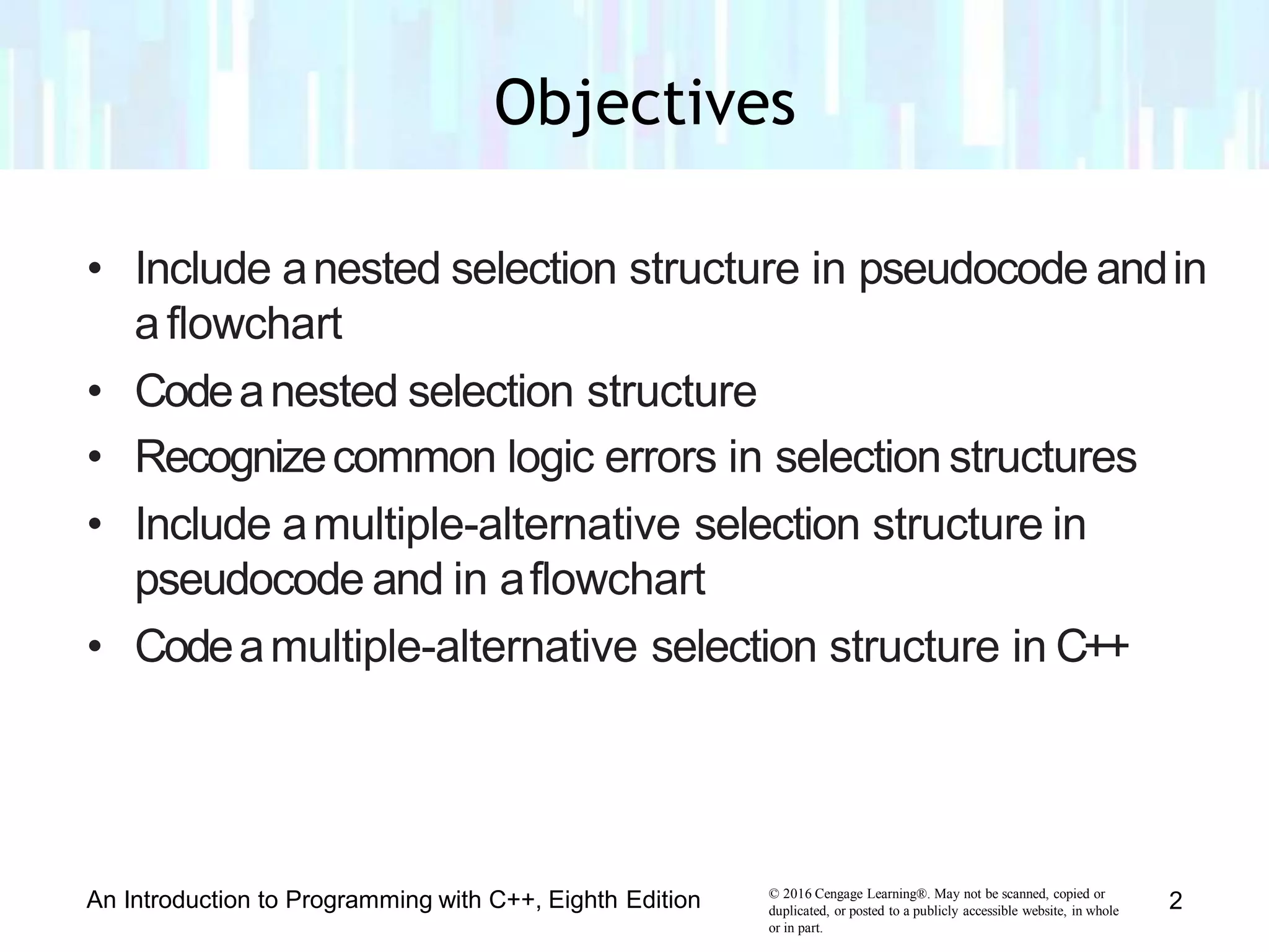Lesson 6.1 more on selection structure | PPT