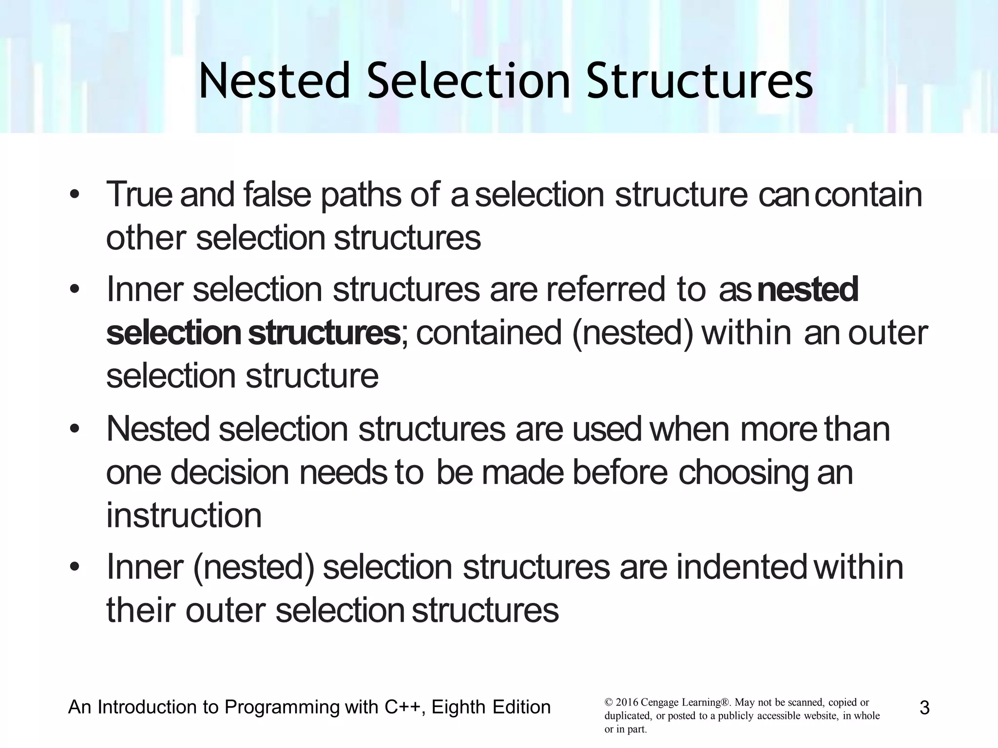 Lesson 6.1 more on selection structure | PPT