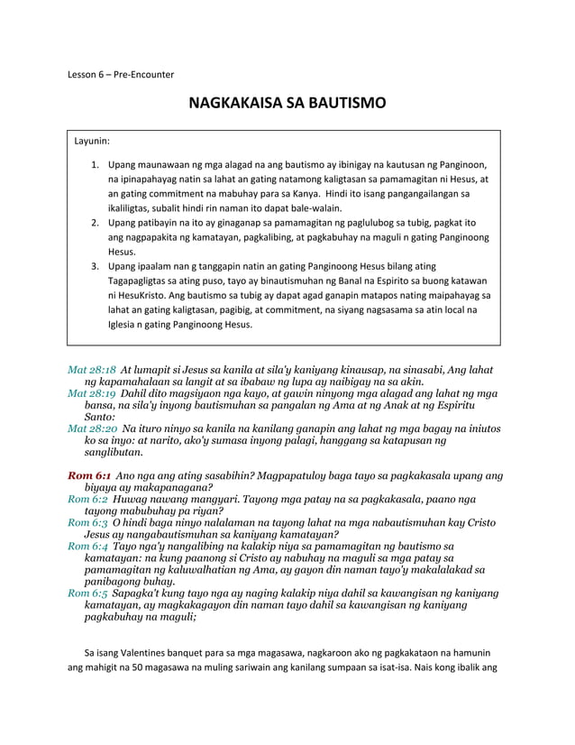 Lesson 6 pre encounter | DOCX