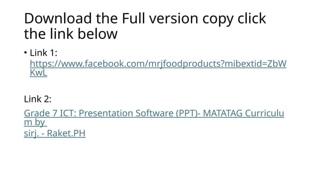 Grade 7 ICT: Presentation Software- MATATAG Curriculum.pptx