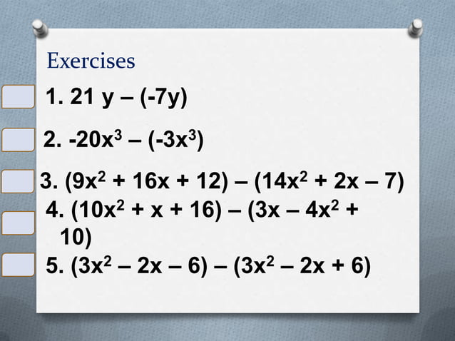 Lesson 6 subtraction of polynomials | PPSX